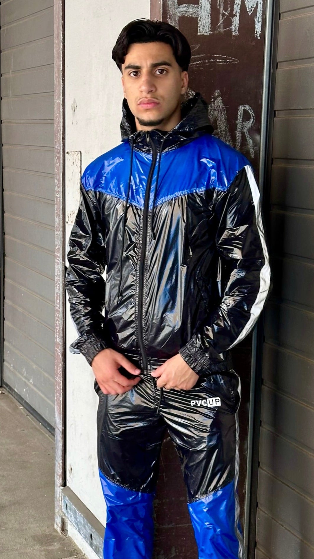SUIT UP - black / blue / reflective - JACKET - NYLON – PVC-UP